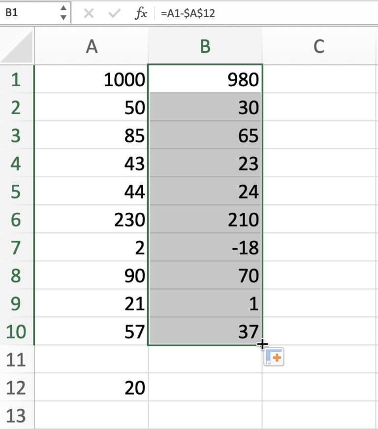 Creative Ways to Subtract in Excel | MyExcelOnline