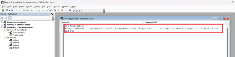 Understanding The Vba Msgbox Function A Comprehensive Guide Myexcelonline