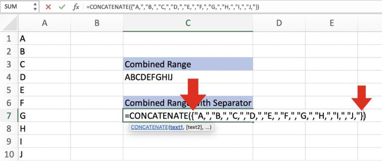 Concatenate - Combining Cell Ranges in Excel | MyExcelOnline