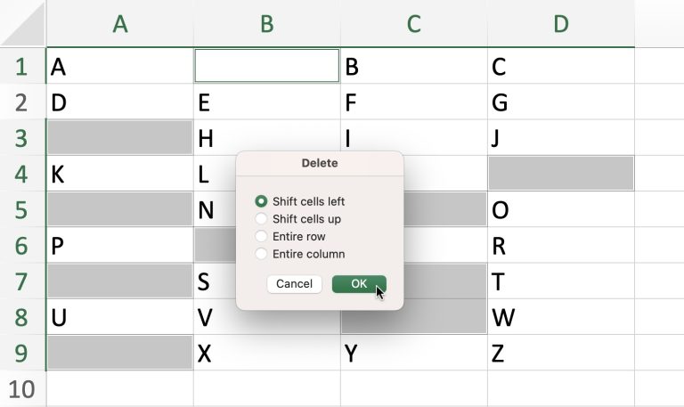 How to Delete Blank Cells in Excel | MyExcelOnline