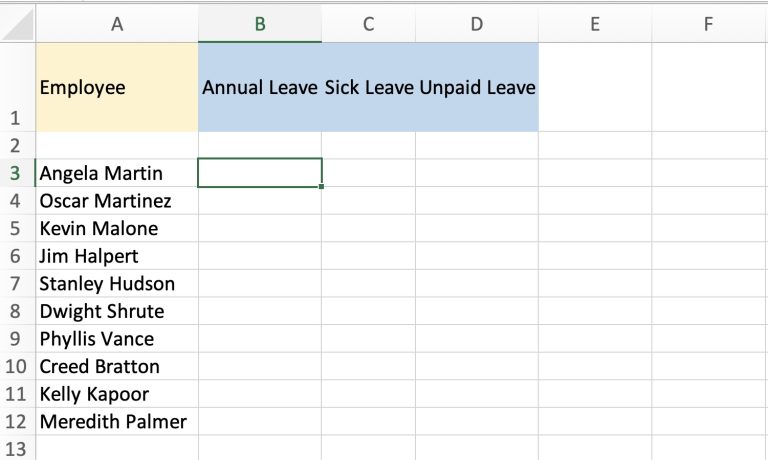 How to Create A Yearly Leave Record for Employees in Excel - The Easy ...