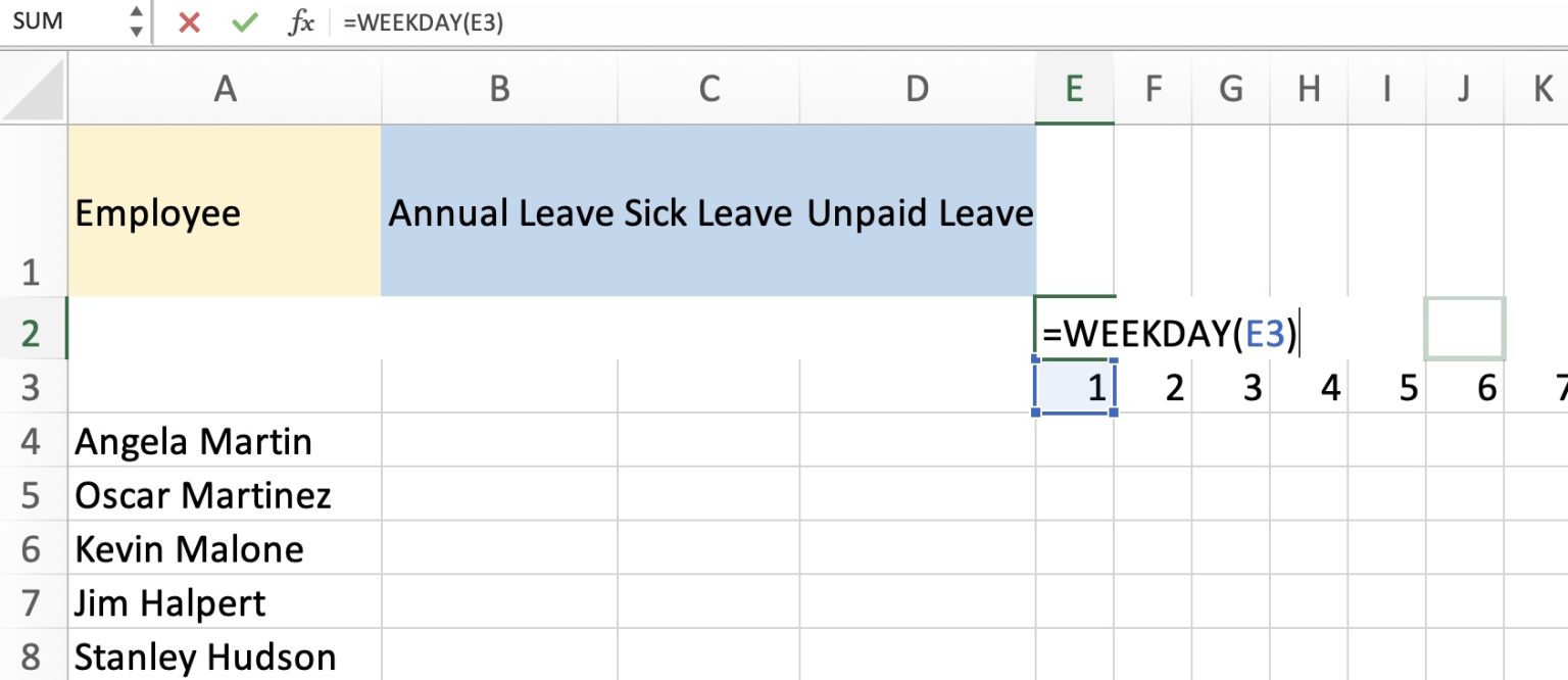 How to Create A Yearly Leave Record for Employees in Excel - The Easy ...