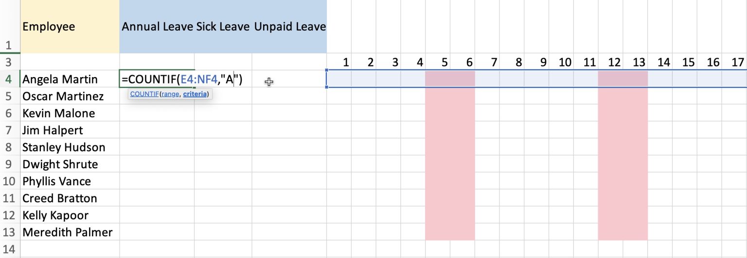 How to Create A Yearly Leave Record for Employees in Excel - The Easy ...