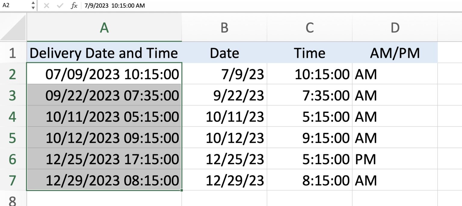 How to Separate Date and Time in Excel | MyExcelOnline