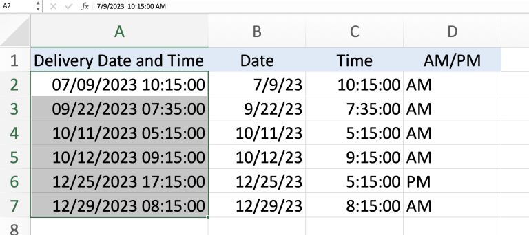 How to Separate Date and Time in Excel | MyExcelOnline