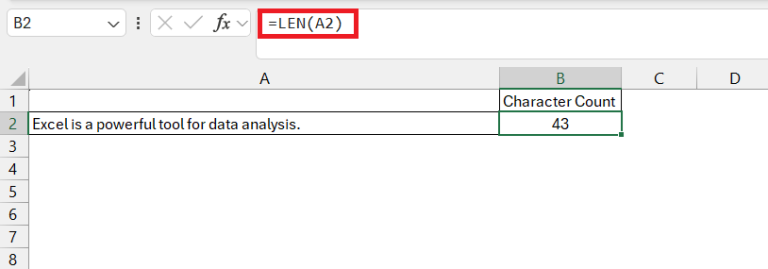 How To Count Characters In Excel 3 Easy Formulas Myexcelonline