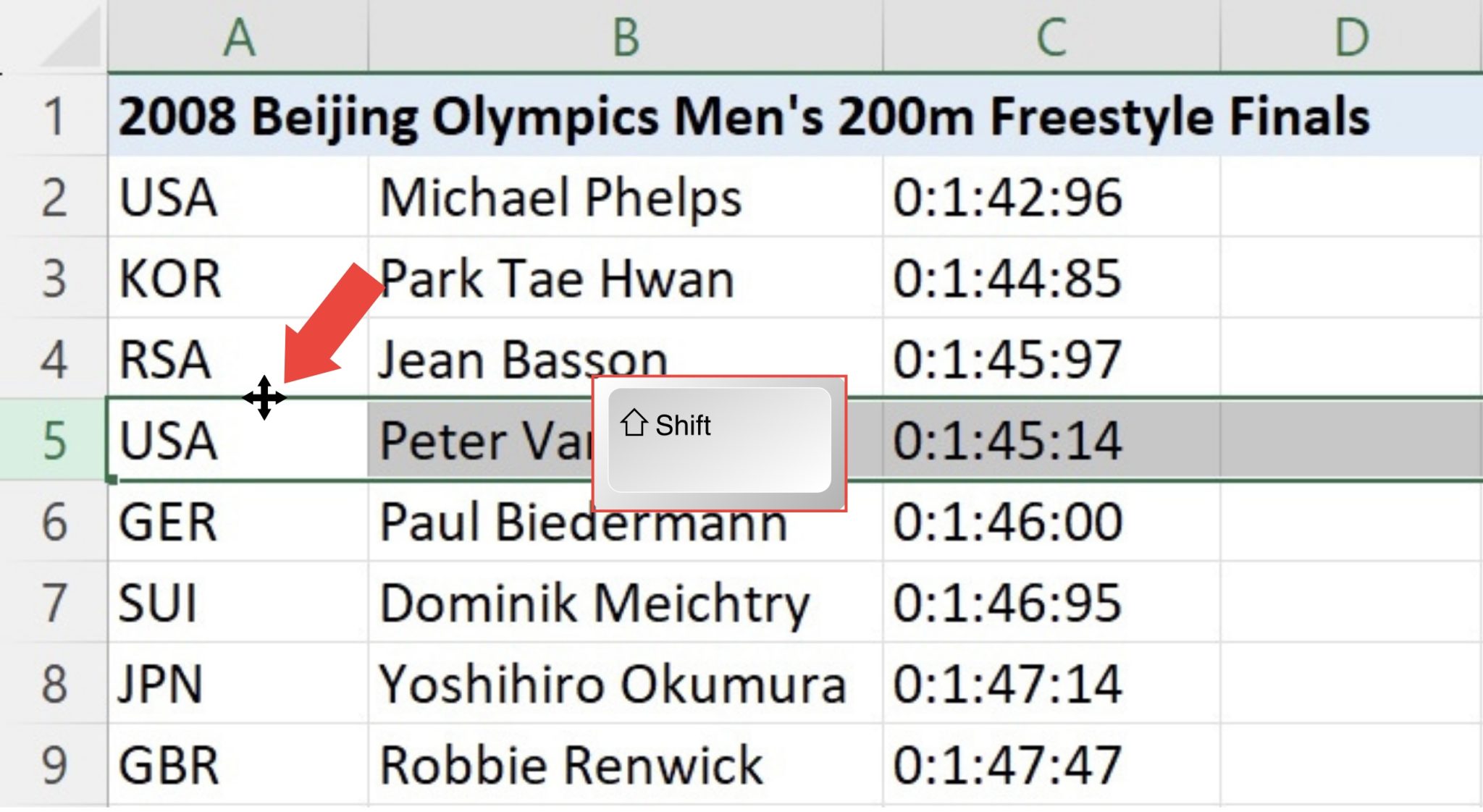 How to Move Rows in Excel - 5 Easy Ways! | MyExcelOnline