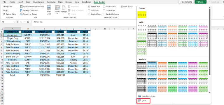 How to Remove Table Formatting in Excel - 4 Easy Ways | MyExcelOnline