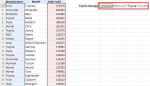Excel’s AVERAGEIF Function - With Examples | MyExcelOnline