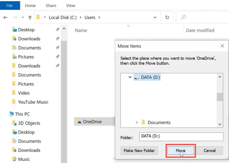 3-Step Guide: How to Change OneDrive Folder Location | MyExcelOnline