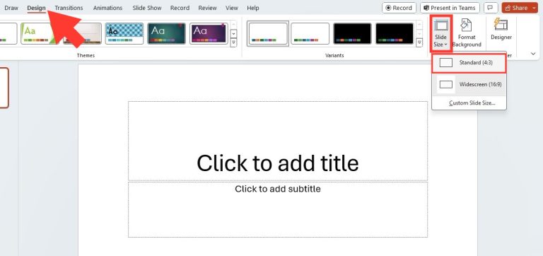 Quick & Simple Steps: How to Change the Slide Size in PowerPoint | MyExcelOnline