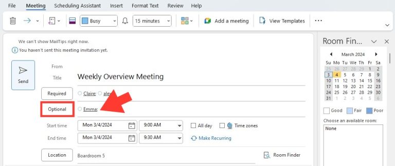 How to Make Attendees Optional in Outlook - Step by Step Guide | MyExcelOnline