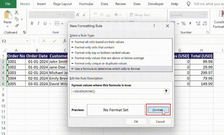How to Change Row Color in Excel for Clearer Data | MyExcelOnline
