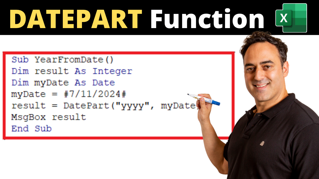 How To Simplify Dates With Datepart Function In Excel Vba Myexcelonline