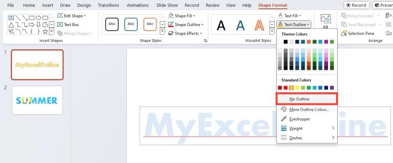 How to Outline Text in PowerPoint - Step by Step Guide | MyExcelOnline