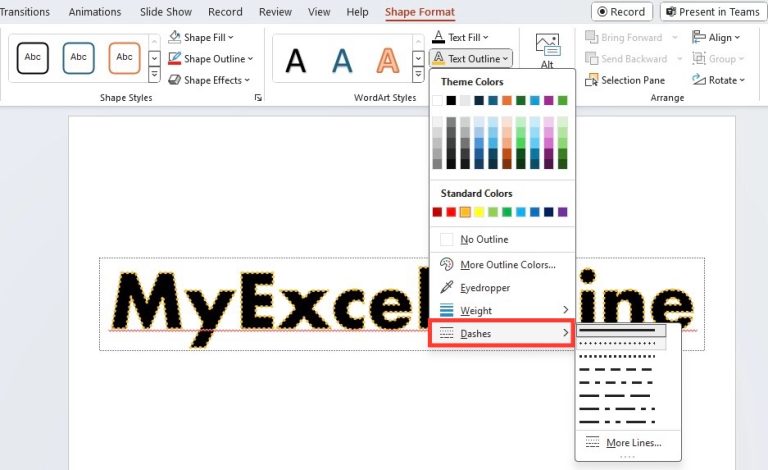 How to Outline Text in PowerPoint - Step by Step Guide | MyExcelOnline