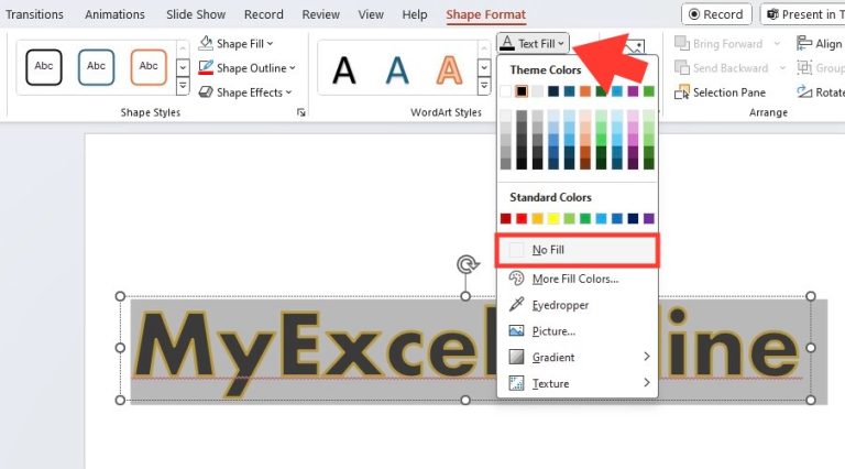How to Outline Text in PowerPoint - Step by Step Guide | MyExcelOnline