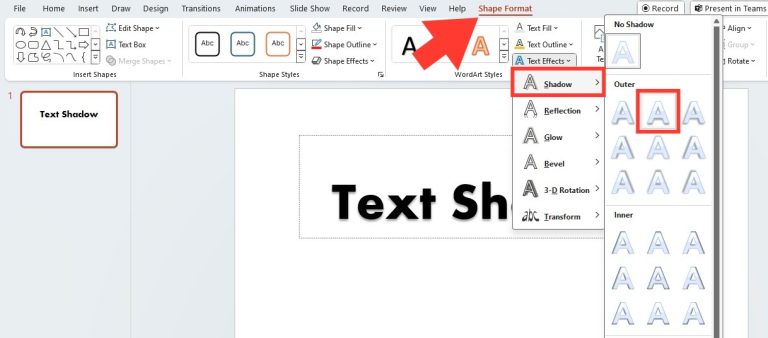 How to Create Stunning Text Shadow in PowerPoint | MyExcelOnline