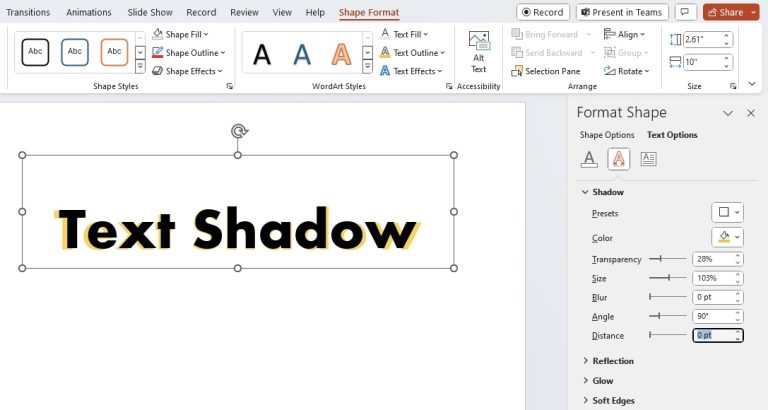 How to Create Stunning Text Shadow in PowerPoint | MyExcelOnline