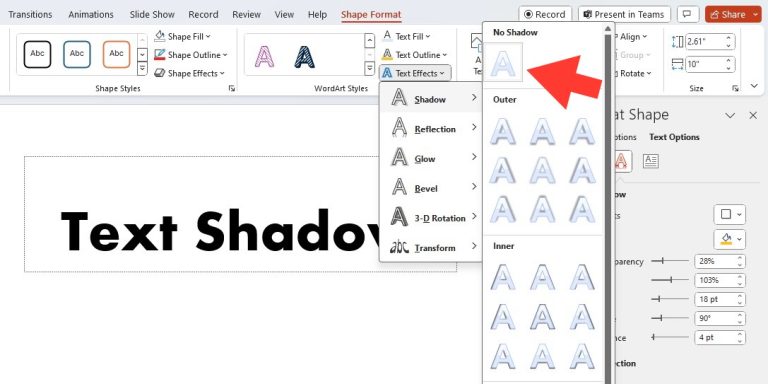 How to Create Stunning Text Shadow in PowerPoint | MyExcelOnline