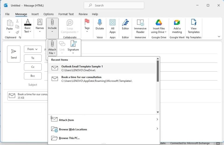 How to Import Templates into Shared Outlook Email | MyExcelOnline