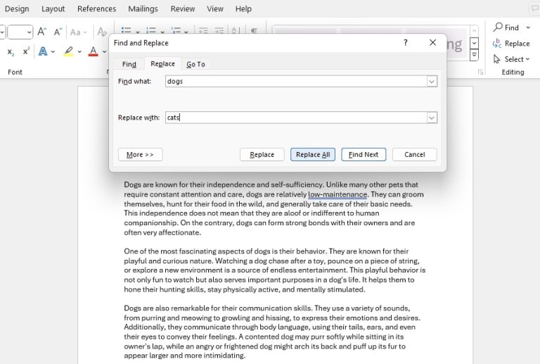 How to Use Find and Replace in Microsoft Word | MyExcelOnline