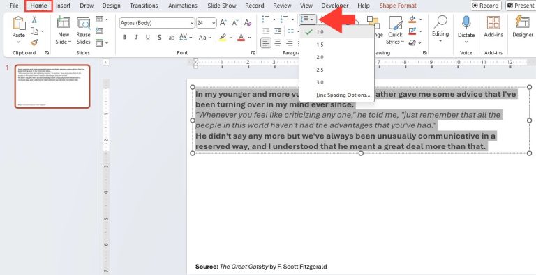 How to Adjust Line Spacing for PowerPoint Slides | MyExcelOnline