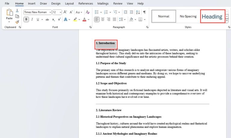 How to Make Table of Contents in Microsoft Word | MyExcelOnline