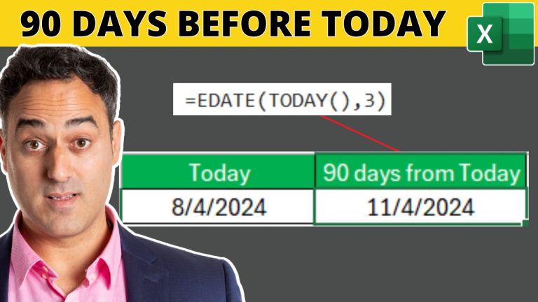 How to Deduct 90 Days Before Today in Excel | MyExcelOnline