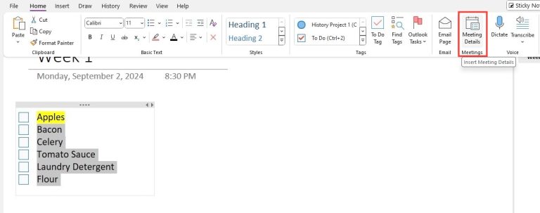 How to Create Checklists with OneNote Checkboxes | MyExcelOnline