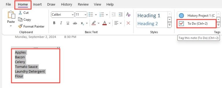 How to Create Checklists with OneNote Checkboxes | MyExcelOnline