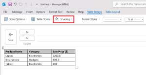 How to Add Table Borders in Outlook Fast | MyExcelOnline