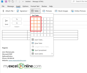 How to Add Table Borders in Outlook Fast | MyExcelOnline
