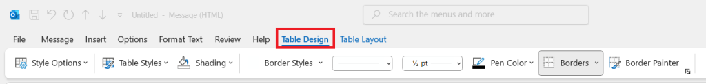 How to Add Table Borders in Outlook Fast | MyExcelOnline
