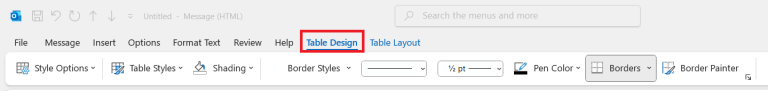 How to Add Table Borders in Outlook Fast | MyExcelOnline