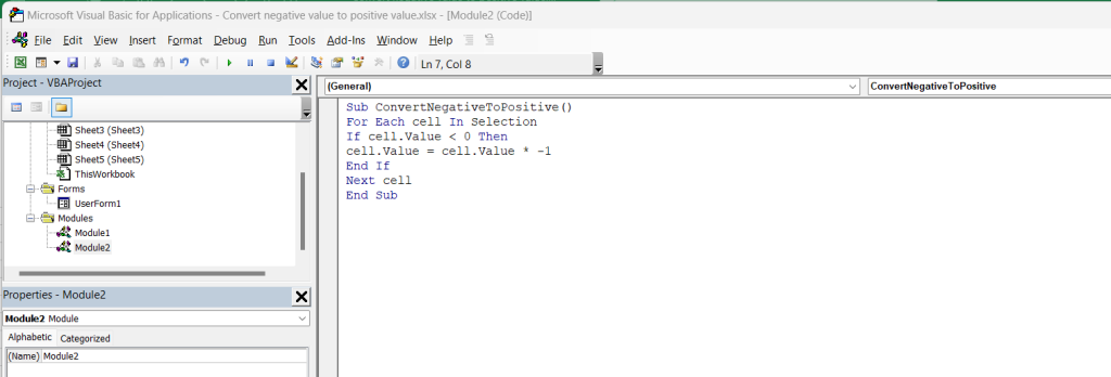 Excel Formula to Convert Negative value to Positive value - Step by ...