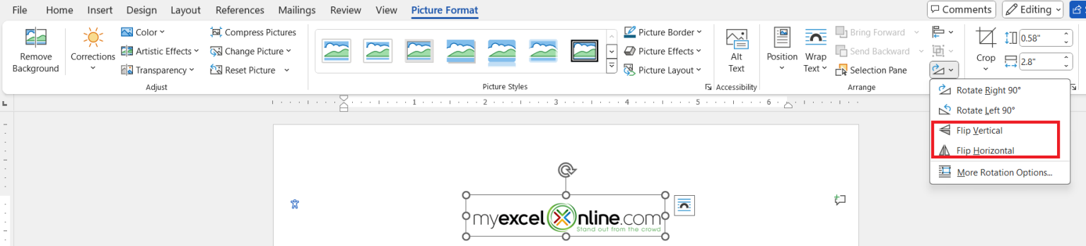 How to Mirror Images in Word - Step by Step Guide | MyExcelOnline