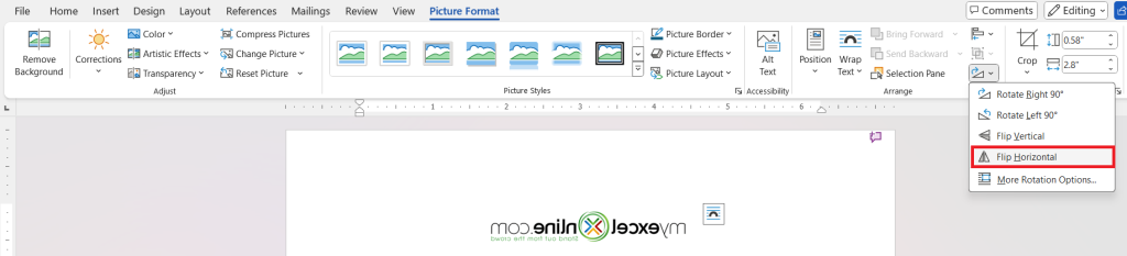 How to Mirror Images in Word - Step by Step Guide | MyExcelOnline