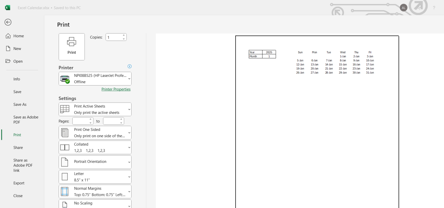 Free Printable Excel Calendar Templates for Fast Scheduling | MyExcelOnline