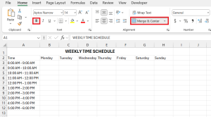 Best Free Weekly Schedule Templates for Excel | MyExcelOnline
