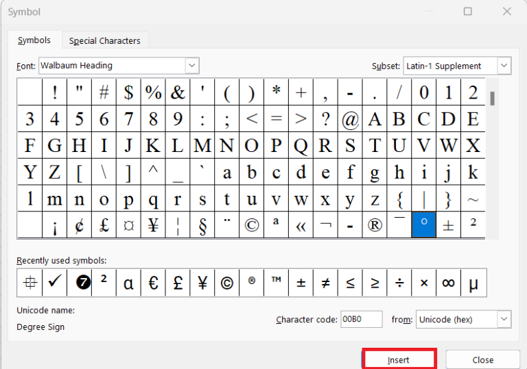 How to Make a Degree Symbol in Excel | MyExcelOnline