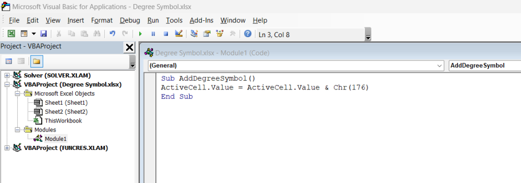 How to Make a Degree Symbol in Excel | MyExcelOnline