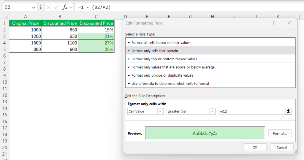 Excel Discount Calculator - Step by Step Formula Guide | MyExcelOnline