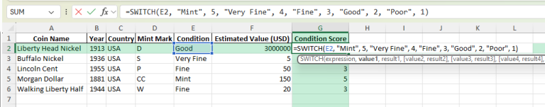 Free Coin Collection Template in Excel | MyExcelOnline