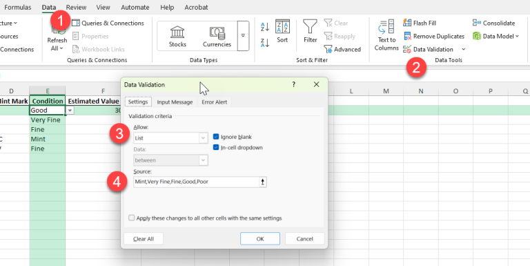 Free Coin Collection Template in Excel | MyExcelOnline