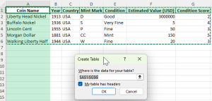 Free Coin Collection Template in Excel | MyExcelOnline