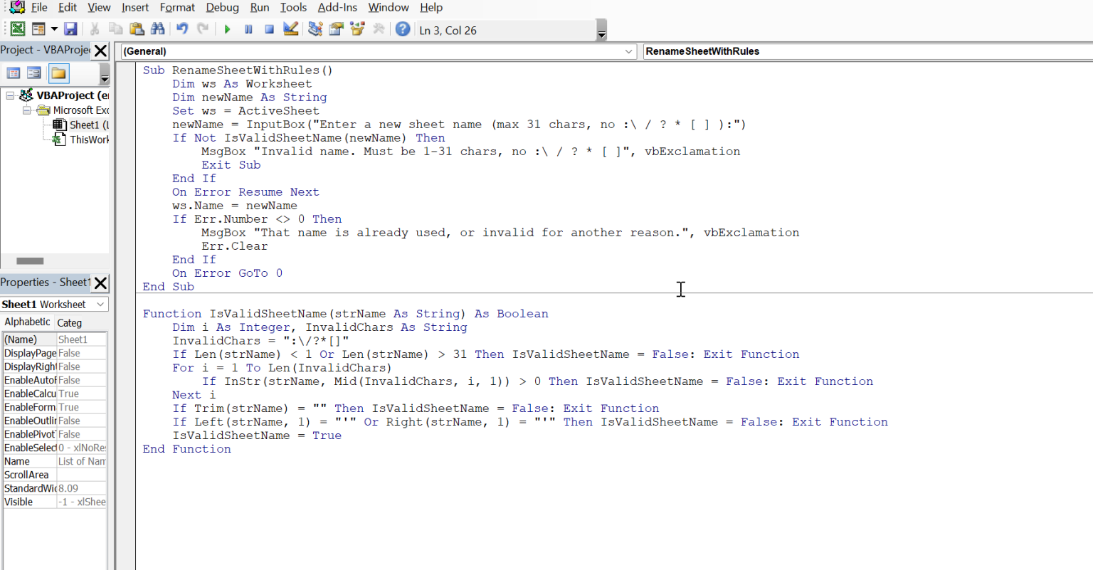 How to Enforce Excel Sheet Naming Rules | MyExcelOnline