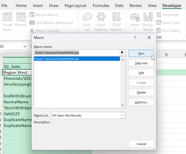 How to Enforce Excel Sheet Naming Rules | MyExcelOnline