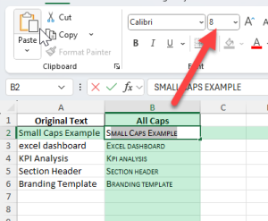 How to Use Small Caps Font in Excel – Step by Step Guide | MyExcelOnline
