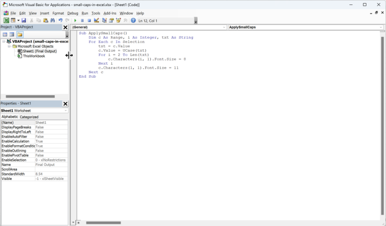 How to Use Small Caps Font in Excel – Step by Step Guide | MyExcelOnline
